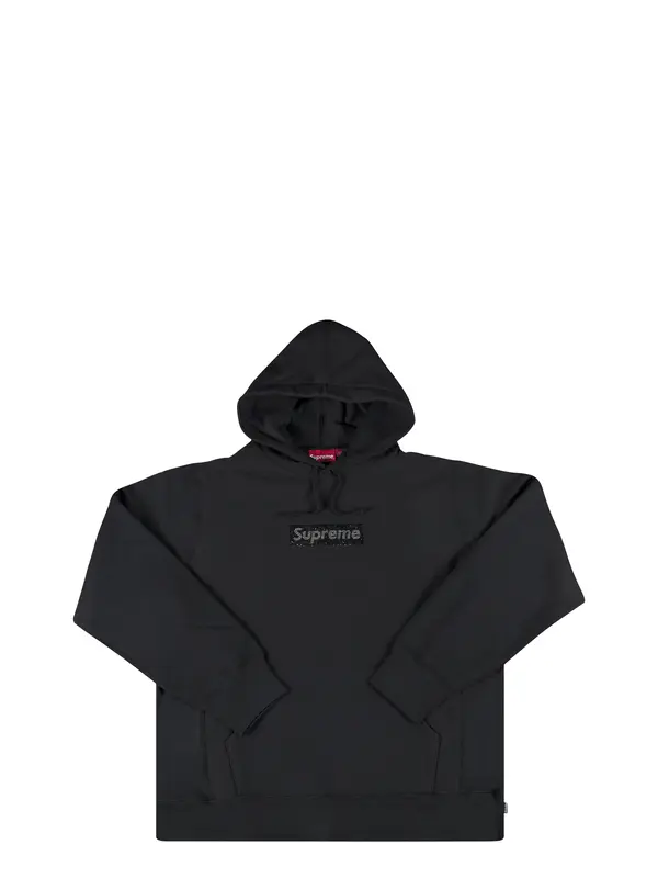 Supreme X Swarovski Box Logo Hooded Sweatshirt - Black