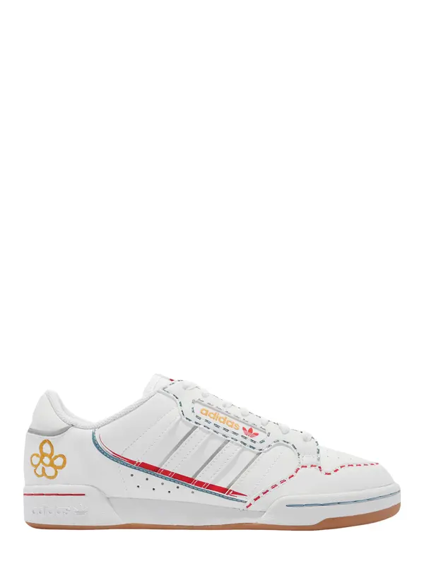 Adidas Continental 80 Stripes Embroidered Flower - White