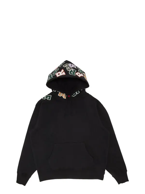 Supreme Scattered Appliqué Hooded Sweatshirt - Black