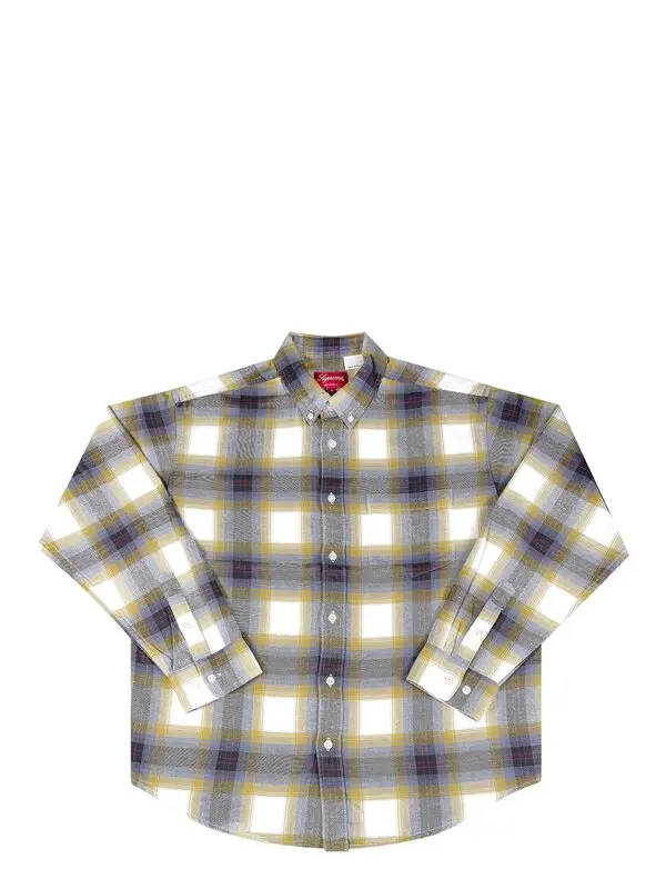 Supreme Brushed Plaid Flannel Shirt 'natural - Tan