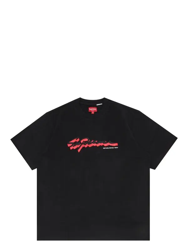 Supreme Shadow Script Short-sleeve Top - Black