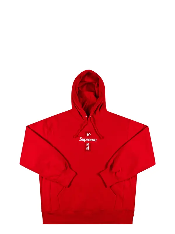 Supreme Cross Box Logo Hooded Sweatshirt - Red