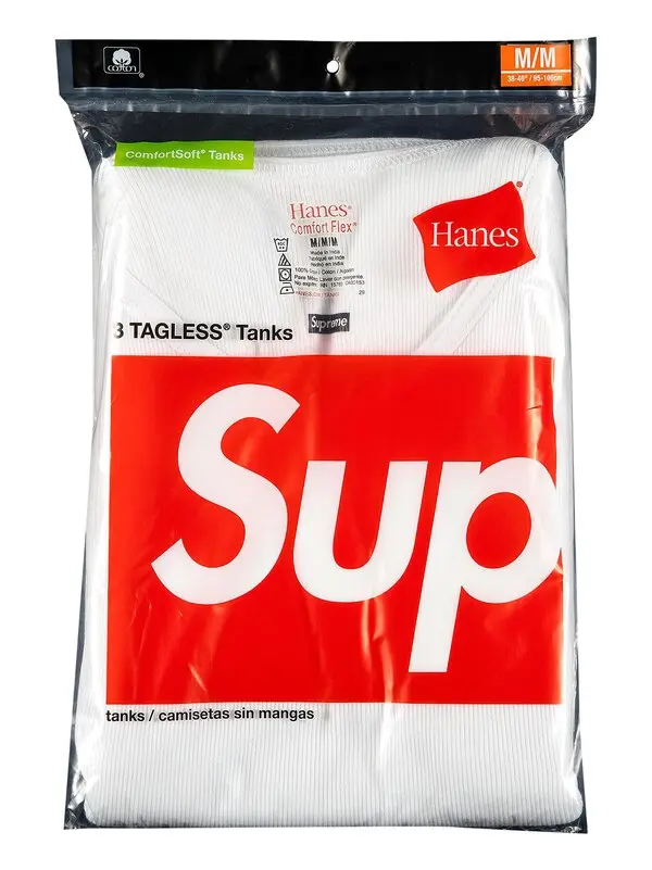 Supreme X Hanes Tagless Tank Tops - White
