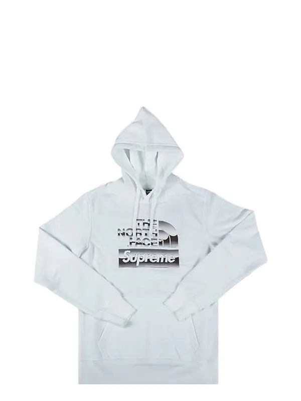 Supreme X The North Face Metallic Logo Hooded Sweatshirt - White
