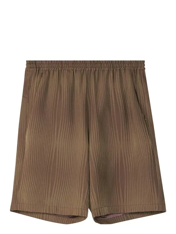 Needles Wave Stripe Basketball Shorts - Brown