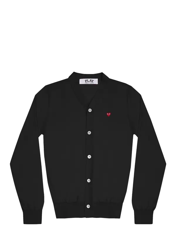 Play Comme Des Garcon Little Heart Cardigan - Black