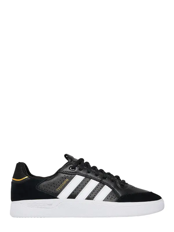 Adidas Tyshawn Low Metallic Leather Sneakers - Black