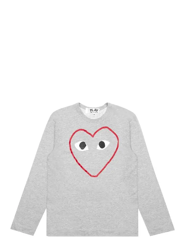Play Comme Des Garcon Heart Sketch Long-sleeve T-shirt - Grey