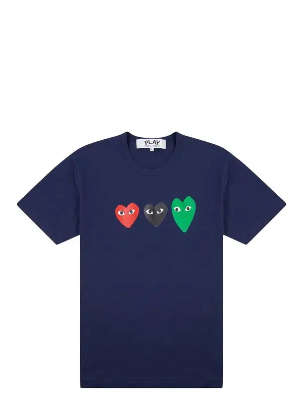 Play Comme Des Garcon Multi Heart T-shirt - Blue