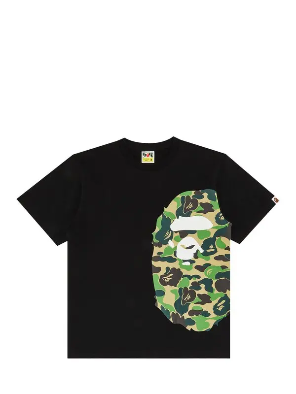 A BATHING APE Abc Side Big Ape Head Tee /green - Black