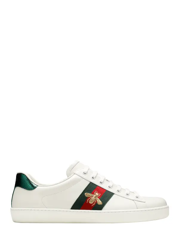 Gucci Ace Embroidered Bee Sneakers - White