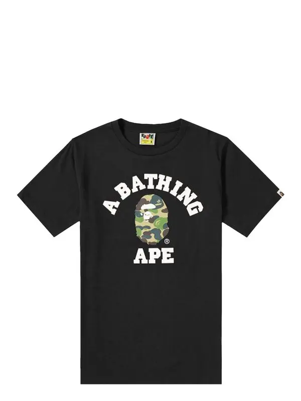A BATHING APE Abc Camo College Tee /green - Black