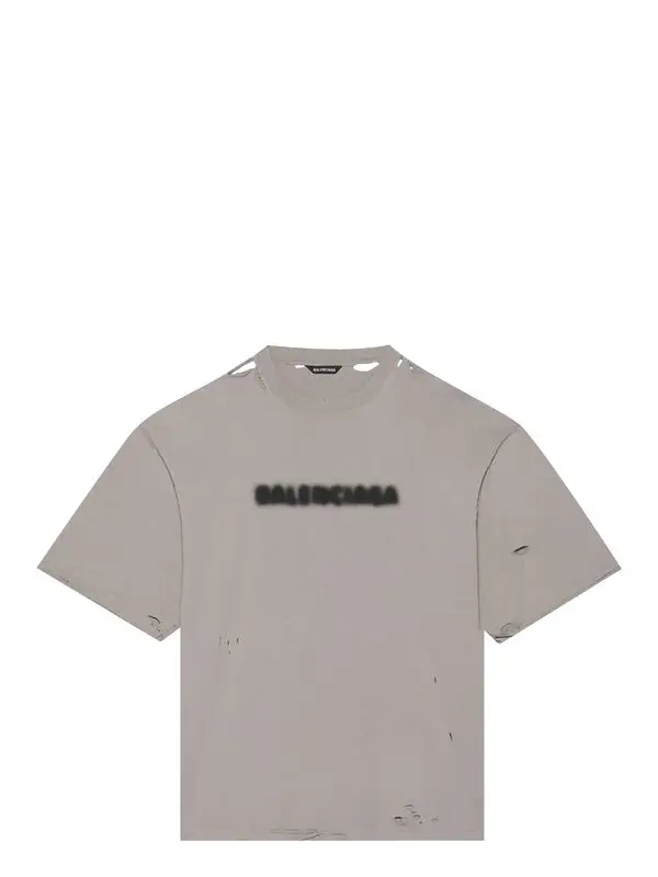 Balenciaga Blurry Wide Fit T-shirt 'steel /black - Grey