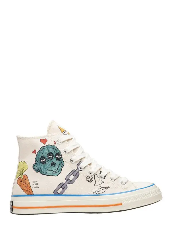 CONVERSE X Tyler, The Creator X Foot Locker Chuck 70 'artist Series' High-top Sneakers - Cream