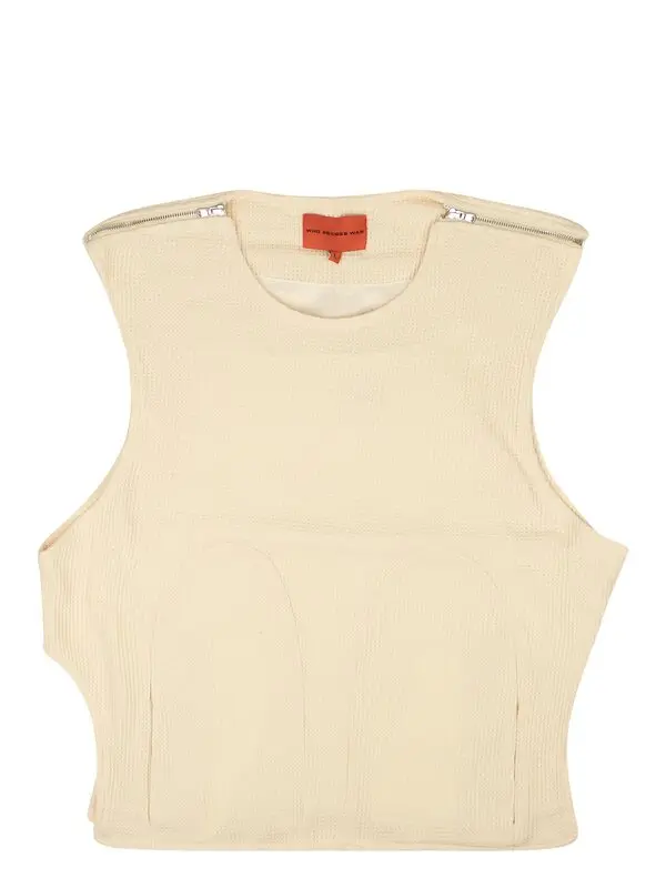 WHO DECIDES WAR BY EV BRAVADO Waffle Knit Stealth Vest - Cream