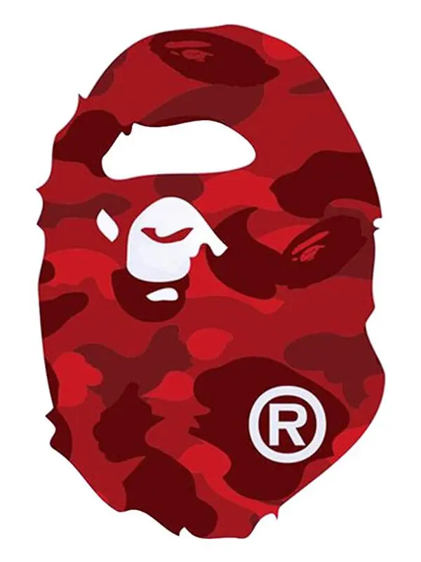 A BATHING APE Color Camo Big Ape Head Tee /red - White