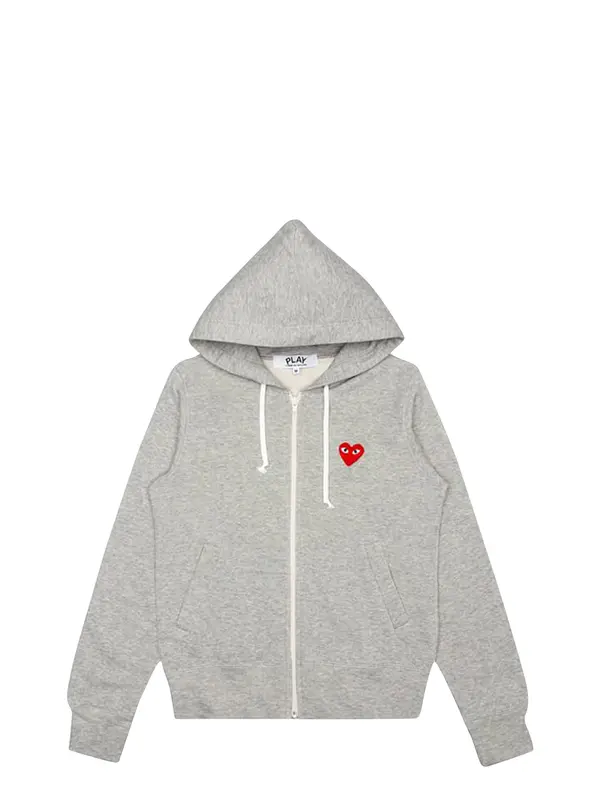 Play Comme Des Garcon Zip-up Hoodie - Grey