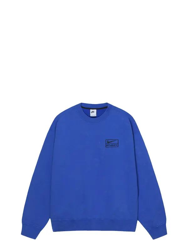 StÜssy X Nike Acid Wash Fleece Crew - Blue