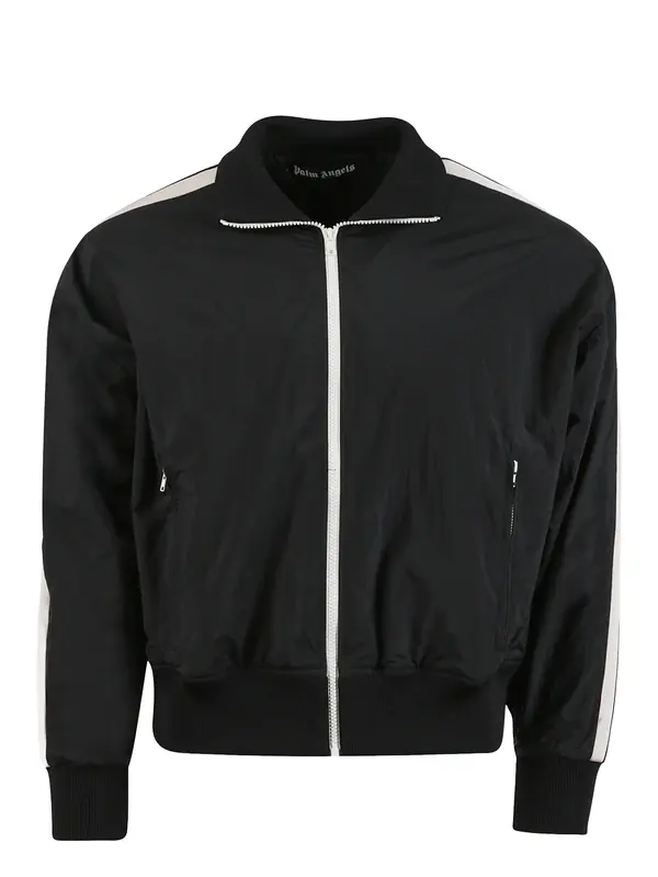 Palm Angels Curved Logo Track Jacket - Black