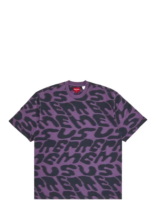 Supreme Stacked Intarsia Short-sleeve Top - Purple