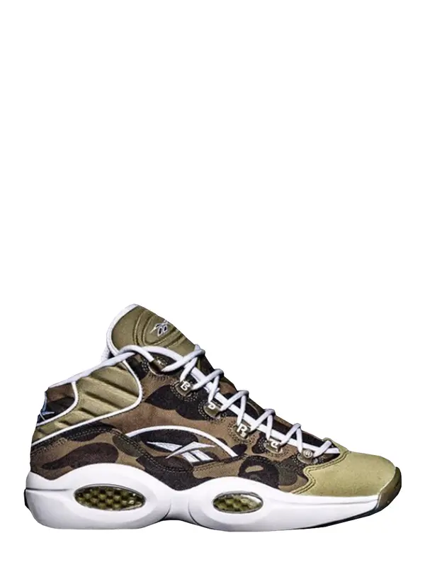 REEBOK A Bathing Ape X Mita Sneakers X Question Mid '1st Camo' Sneakers - Green