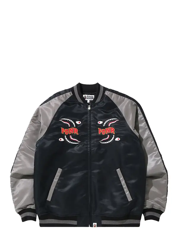 A BATHING APE Shark Souvenir Jacket - Black