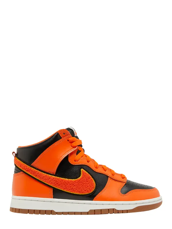 Nike Dunk High Chenille Swoosh Safety Orange - Black