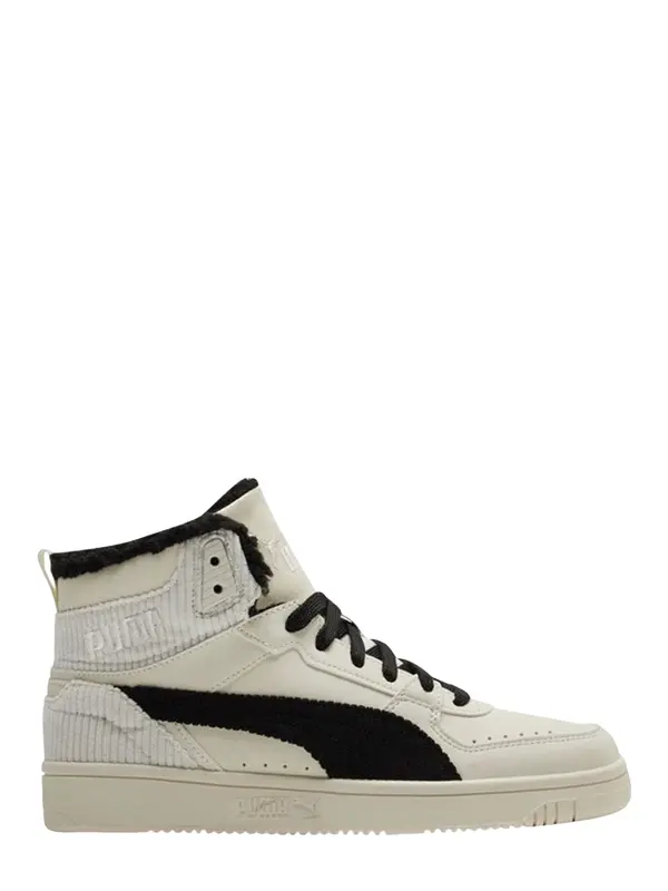 PUMA Rebound Joy Fur Corduroy High-top Sneakers - Cream
