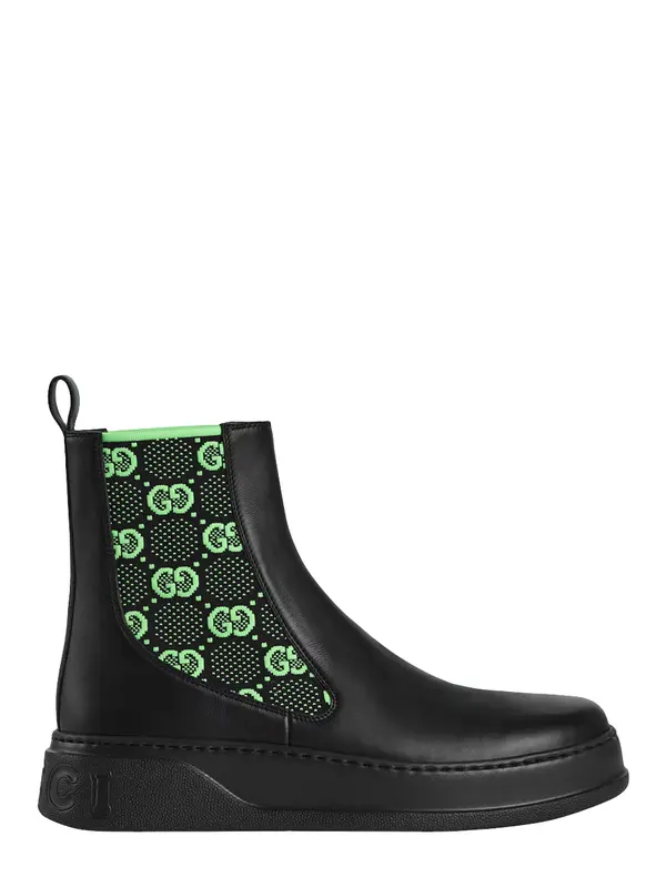 Gucci Gg Jersey Boots - Black