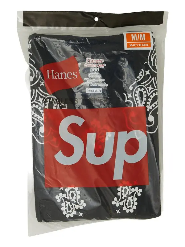 Supreme X Hanes Bandana Tagless Tees - Black