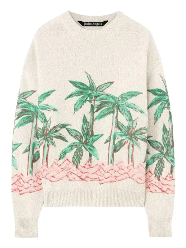 Palm Angels Printed Sweater - Yellow