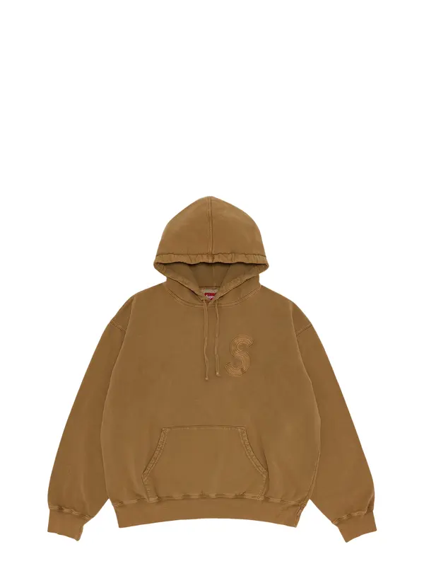 Supreme Overdyed S Logo Hooded Sweatshirt - Tan