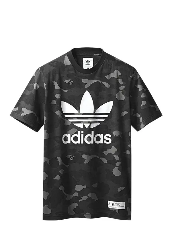 A BATHING APE X Adidas Adicolor T-shirt 'cinder - Grey