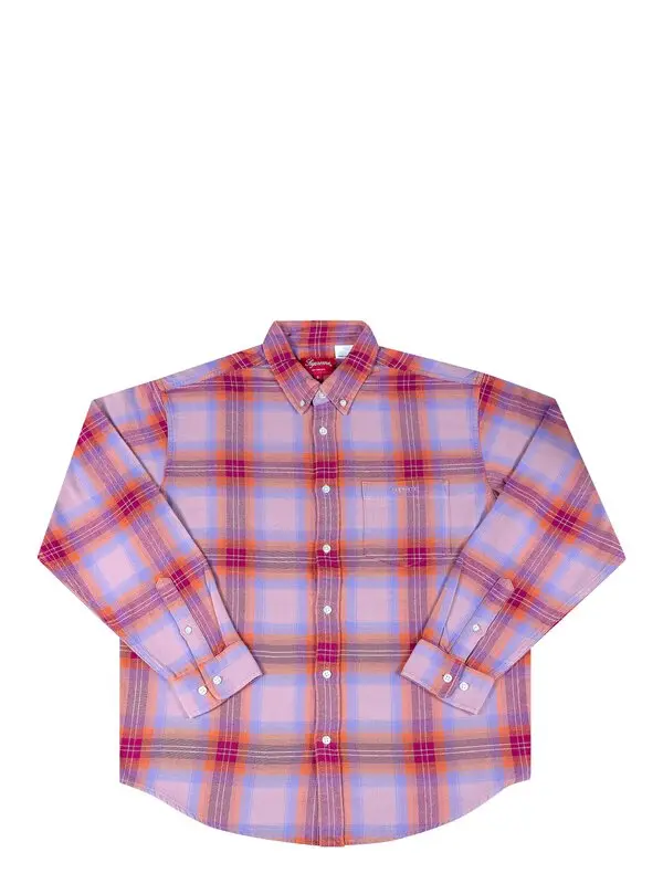 Supreme Brushed Plaid Flannel Shirt - Pink