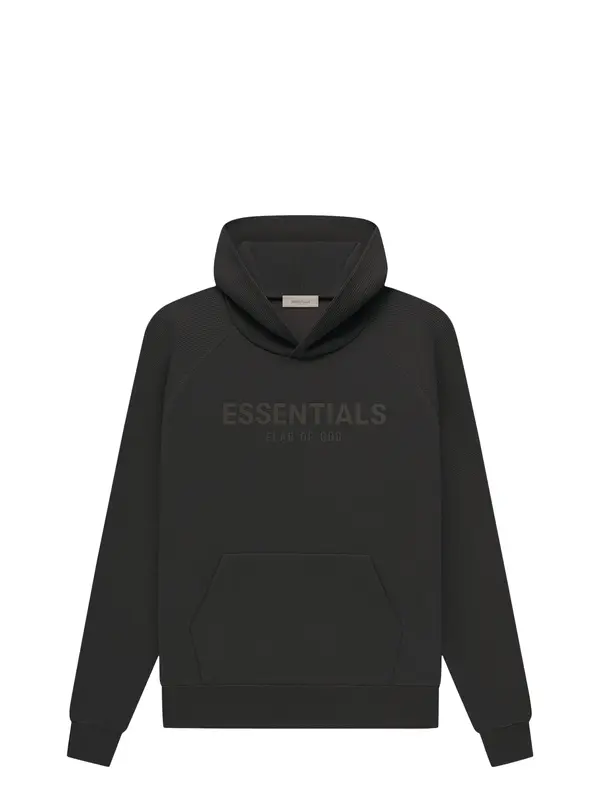 Fear Of God Waffle Raglan Hoodie - Black