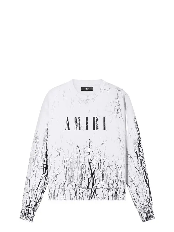 Amiri Cracked Dye Core Logo Crewneck - White