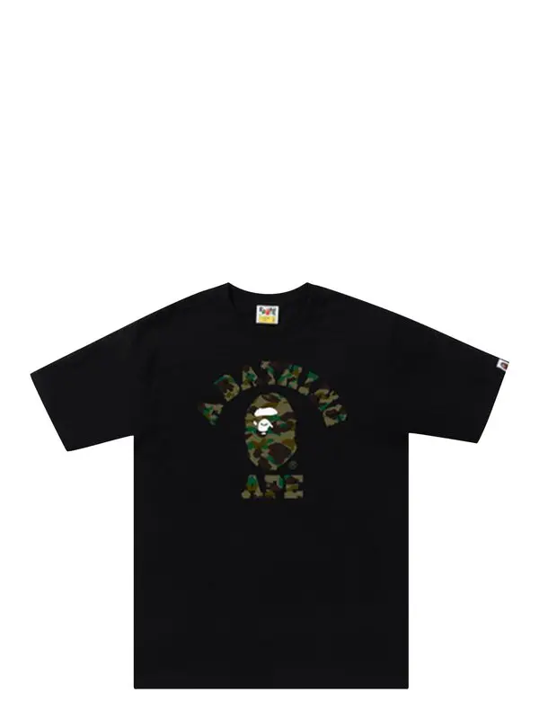 A BATHING APE 1st Camo College Tee /green - Black