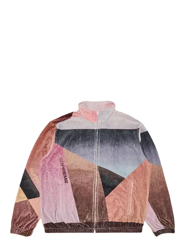 Supreme Geo Velour Track Jacket - Pink
