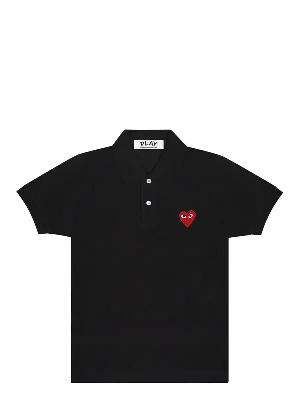 Play Comme Des Garcon Emblem Polo Tee - Black