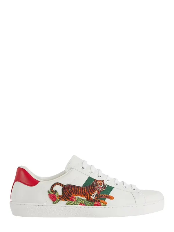 Gucci Ace Tiger Patch Sneakers - White