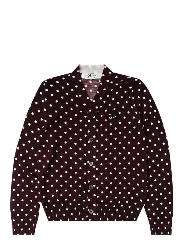 Play Comme Des Garcon Polka Dot Cardigan - Red