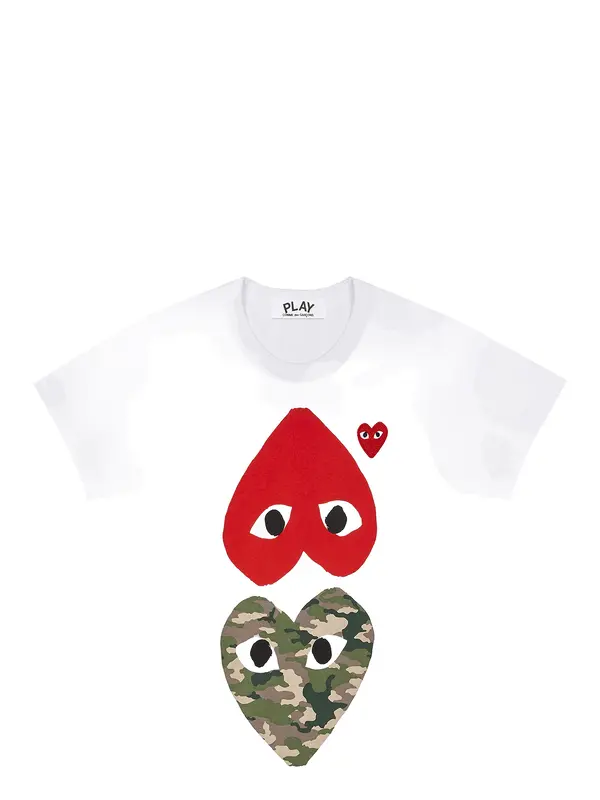Play Comme Des Garcon Upside Down Camo T-shirt - White