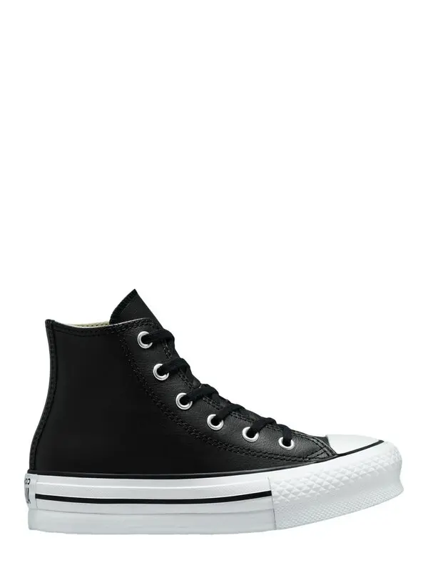 CONVERSE Chuck Taylor All Star Lift Platform Leather High Gs - Black