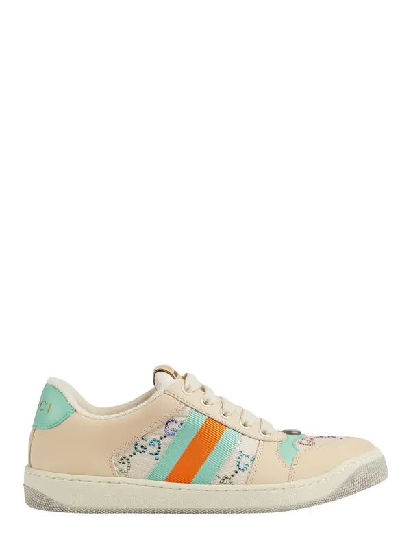 Gucci Screener Gg Crystals Sneakers - Tan