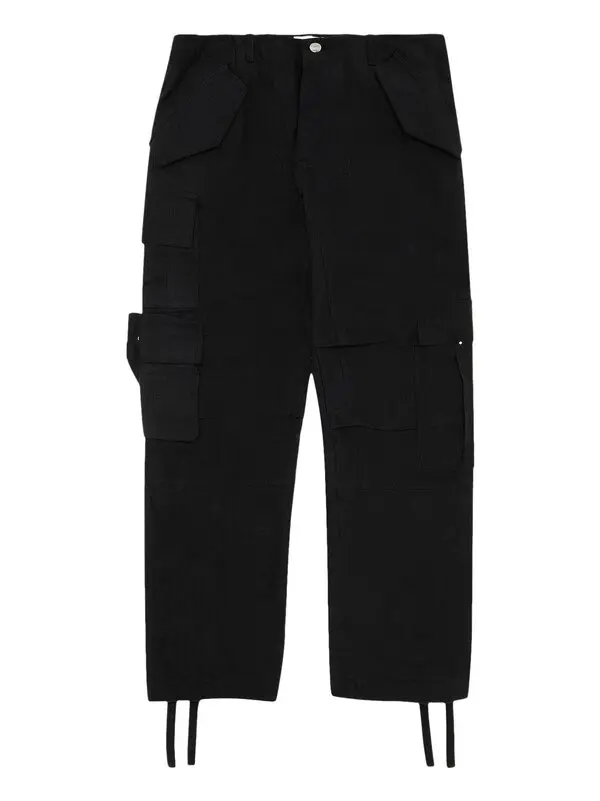 Rhude Linen Cargo Trousers - Black