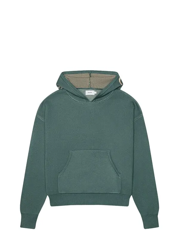 Rhude Script Logo Knit Hoodie - White