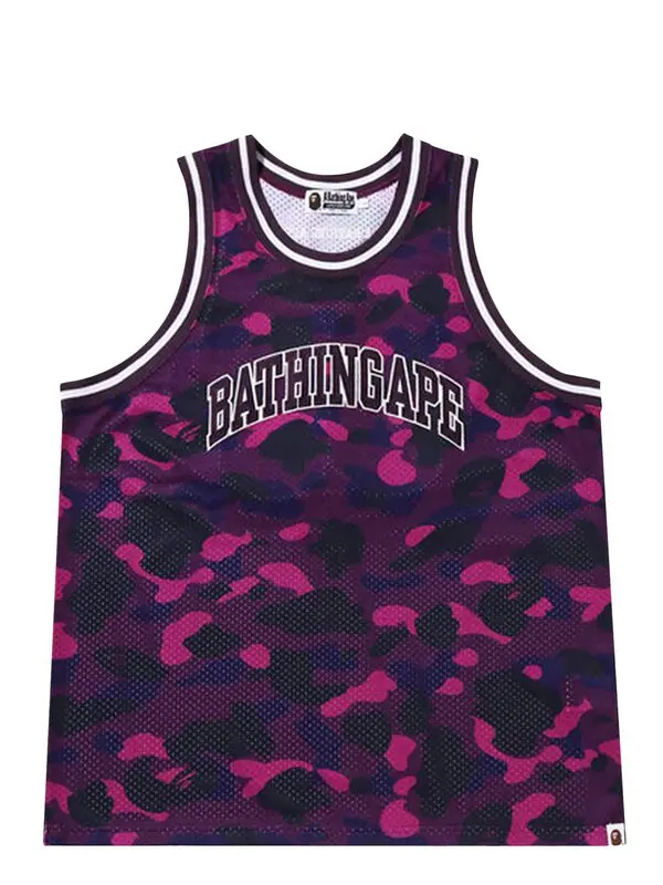 A BATHING APE Color Camo Basketball Tank Top - Purple
