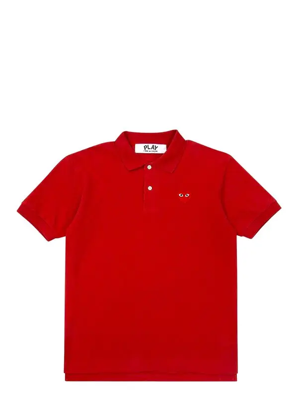 Play Comme Des Garcon Big Heart Polo T-shirt - Red