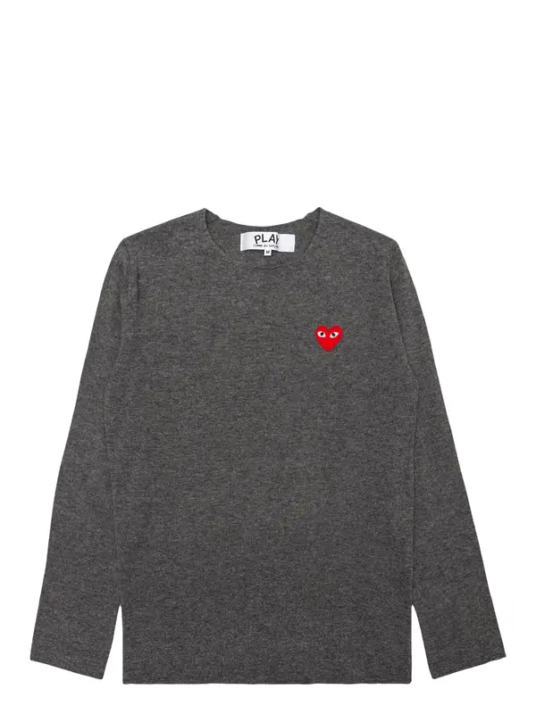 Play Comme Des Garcon Red Heart Sweater - Grey