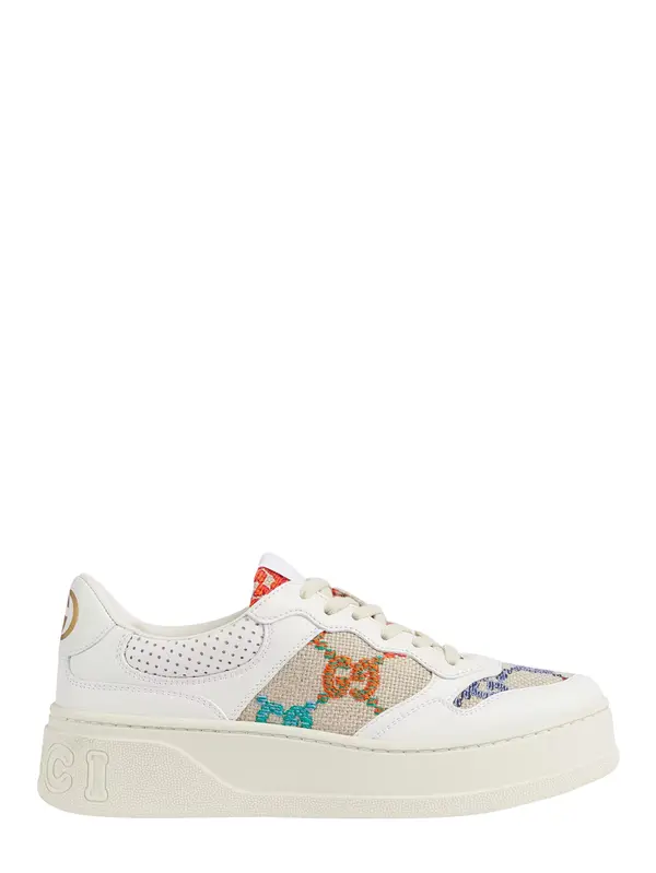 Gucci Gg Multicolor Embroidered Sneakers - White